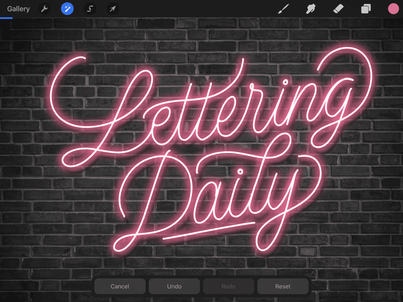 How To Create Neon Lettering In Procreate Tutorial 2020 Lettering Daily
