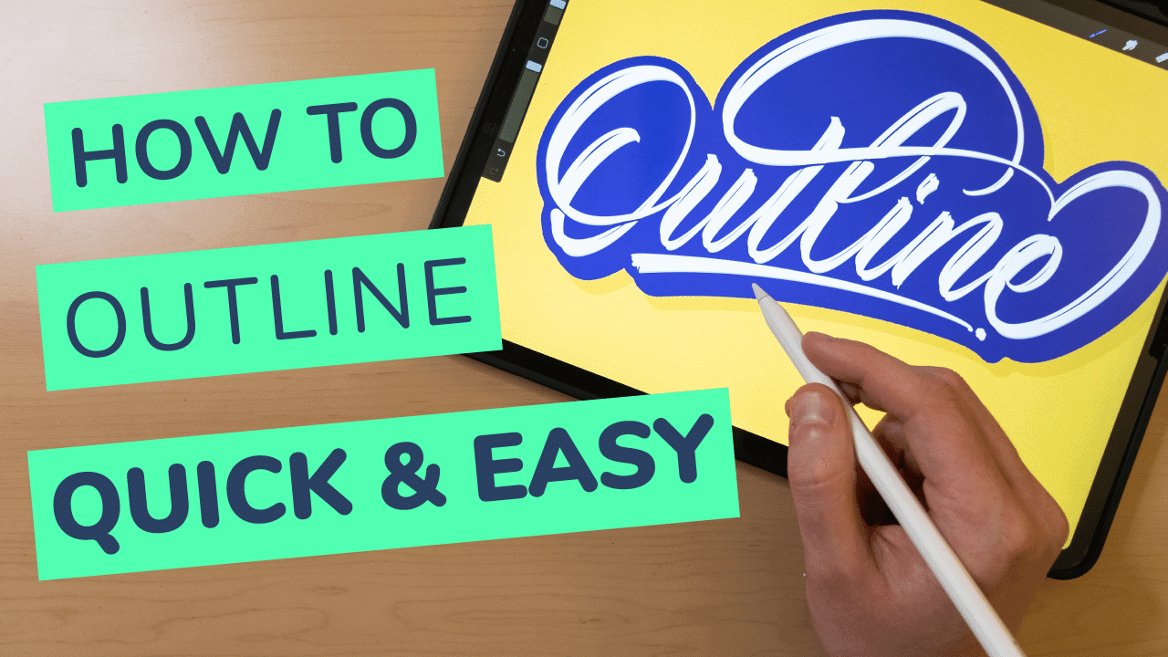 How To Outline Lettering In Procreate Quick Easy 2020 Lettering Daily