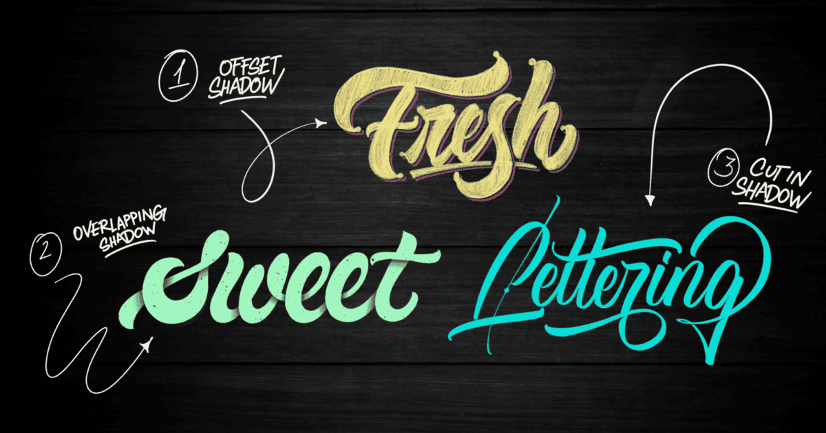3 Easy Lettering Shadow Effects In Procreate | Lettering Daily