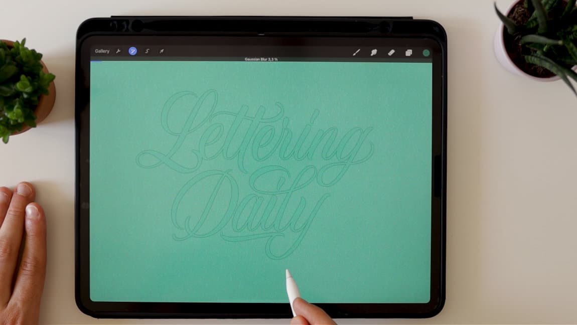 How To Easily Create An Embossed Effect In Procreate Lettering Daily