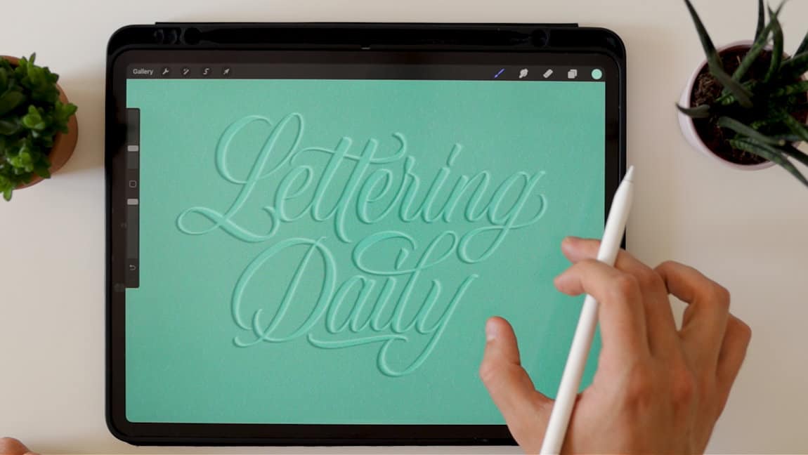 How To Easily Create An Embossed Effect In Procreate Lettering Daily