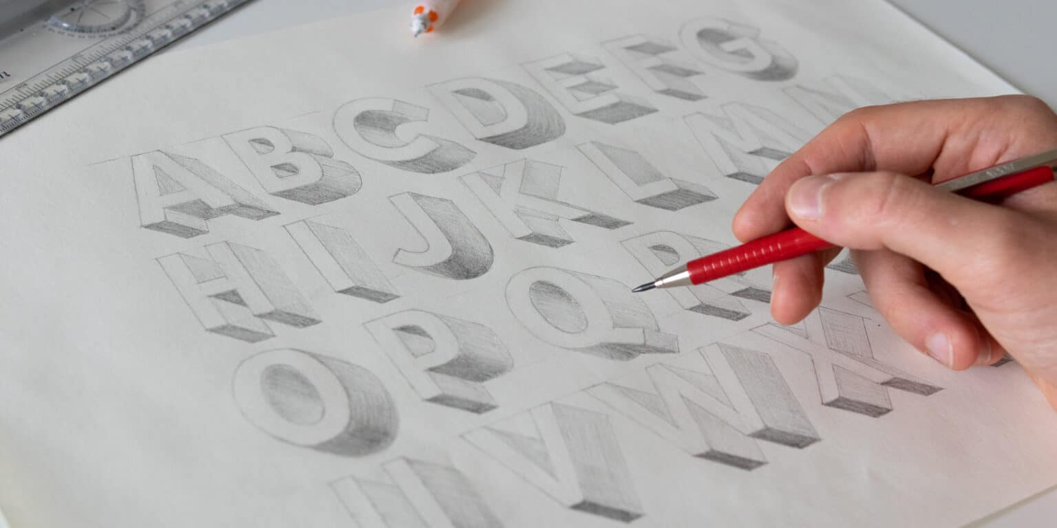 How To Draw 3D Letters (+ Free Worksheets 2021) | Lettering Daily