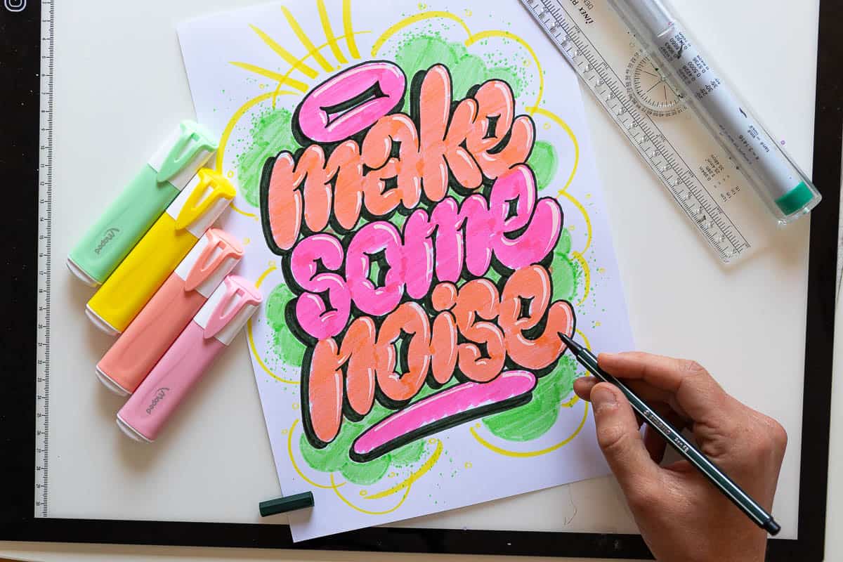 How To Draw Bubble Letters - Step By Step Tutorial (2023) | Lettering Daily
